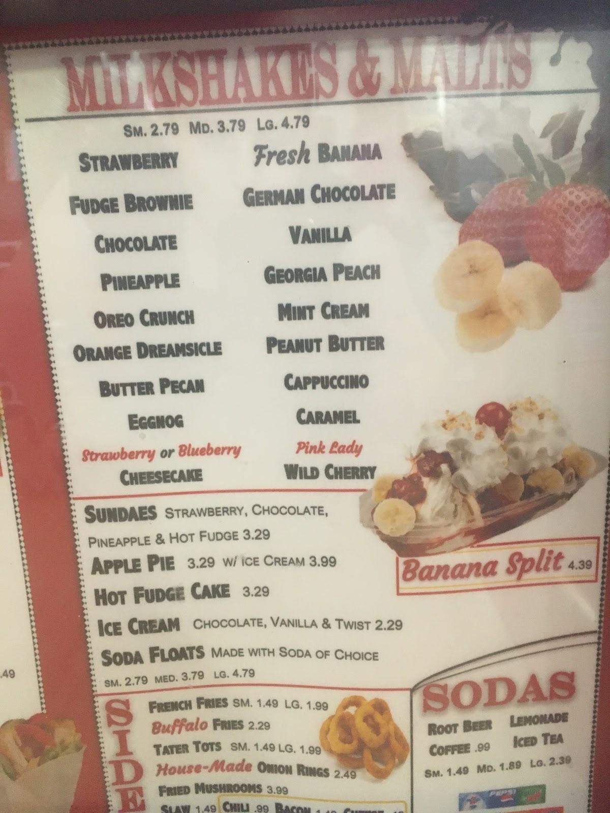 Menu at Cardinal Drive-In restaurant, Brevard
