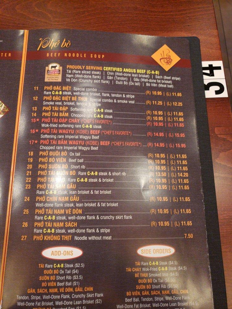 Menu at Pho 90 Degree - Milpitas restaurant, Milpitas
