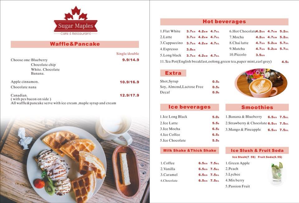 Menu at Sugar Maple Japanese Restaurant & Cafe, Highfields