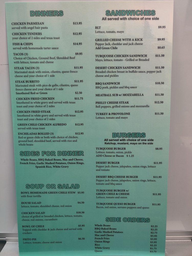 Menu at Turquoise Desert Taproom pub & bar, Rio Rancho, Jager Way NE E