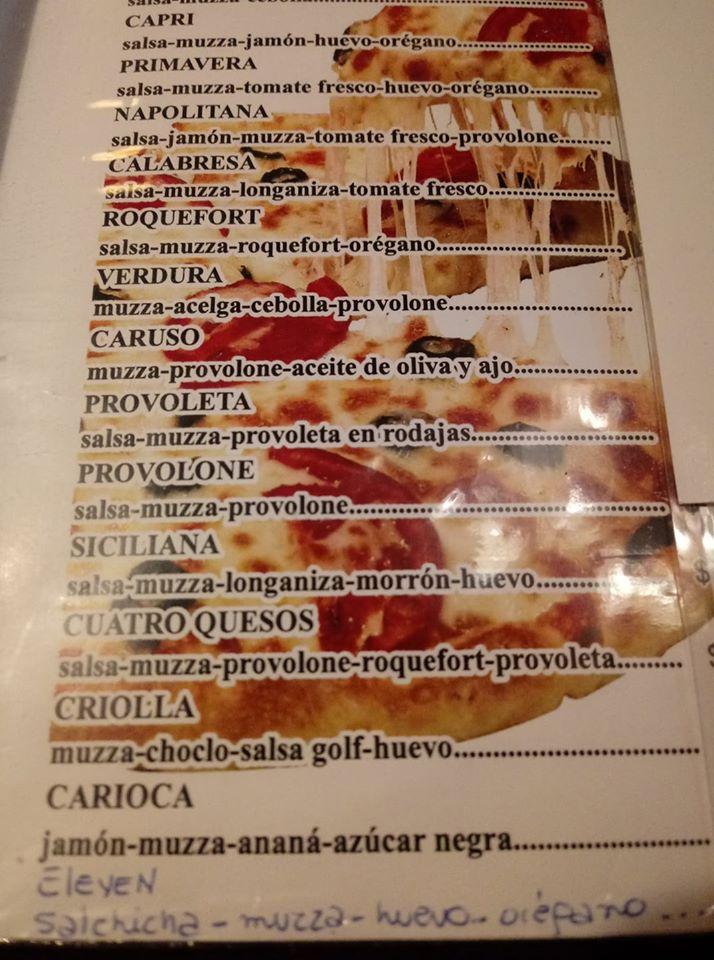 Menu at Center Pizza pizzeria, San Clemente del Tuyú
