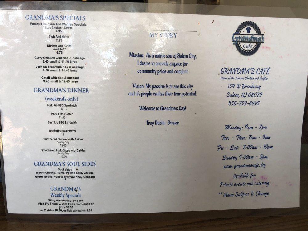 Carta de GRANDMA'S CAFE, Salem