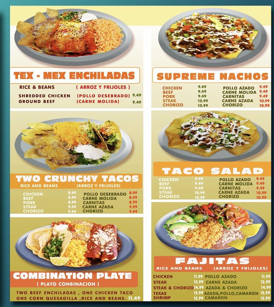 Menu at Los Angeles Burrito Alabaster restaurant, Alabaster