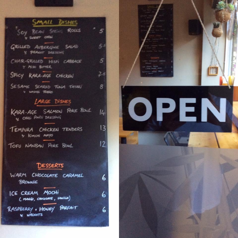 Menu at Mr Tanaka's restaurant, Hertford