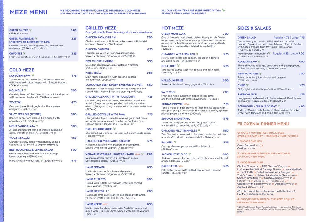 Carta del restaurante The Real Greek - Southampton, Southampton, level 1