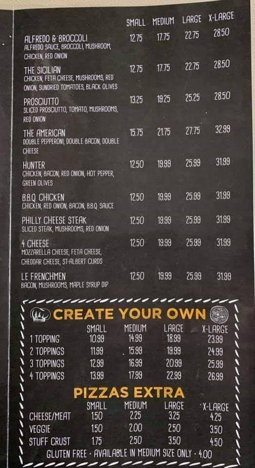 Menu at Main Street Pizza Rockland pizzeria, Clarence-Rockland