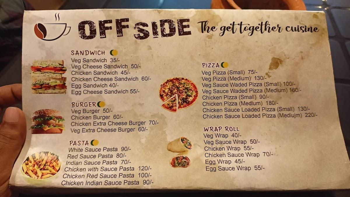 Menu at Offside Cafe, Canning