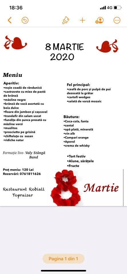 Menu at Restaurant Robiall Topraisar Topraisar, Topraisar