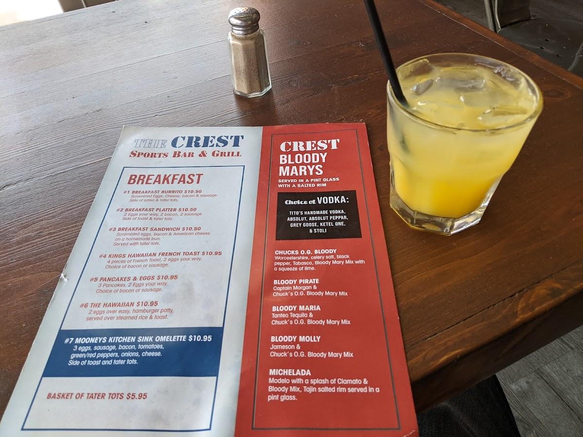 Menu at The Crest Sports Bar & Grill, Torrance