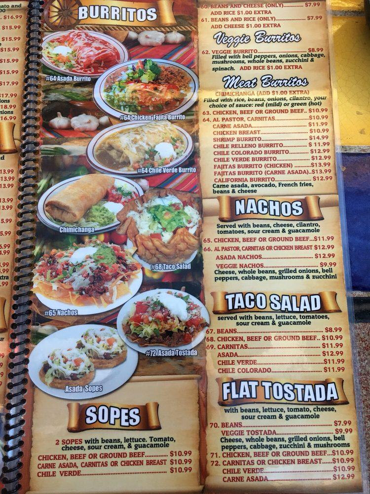 Menu at Toni's Kitchen restaurant, Crestline