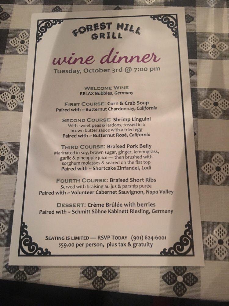 Menu at Forest Hill Grill restaurant, Germantown