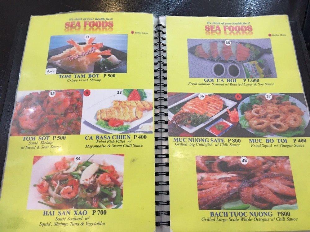 Menu at Halong Bay, Angeles