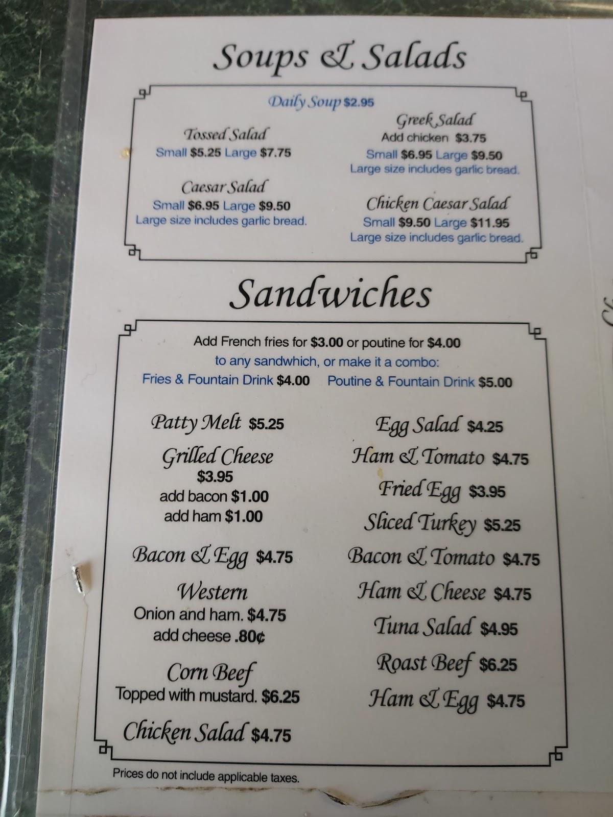 Menu at Olympic 76 Restaurant, Belleville