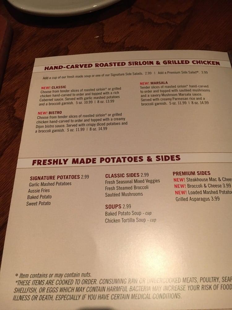 Menu at Outback Steakhouse, Fort Lauderdale, N Federal Hwy