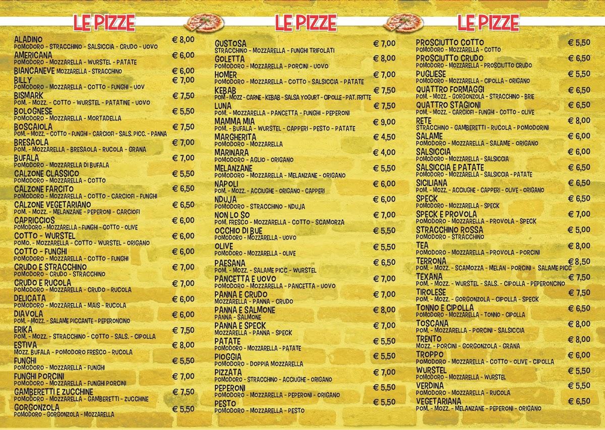 Menu da Pronto Pizza da asporto e domicilio Rapallo pizzeria, Rapallo