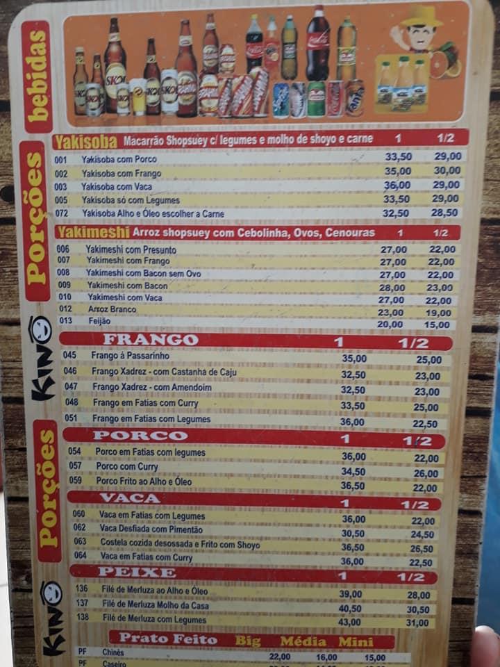 Carta de Restaurante Kino, Londrina