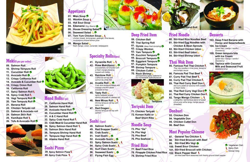Menu at Sushi Fang restaurant, New Minas