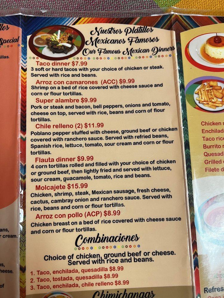 Menu at El Burrito Loco restaurant, Burlington