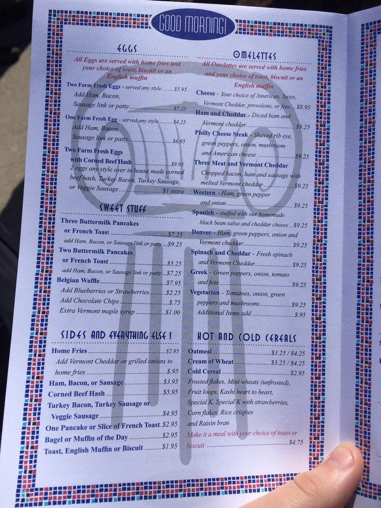 Menu at Athens Diner restaurant, Colchester, 46 Highpoint Center