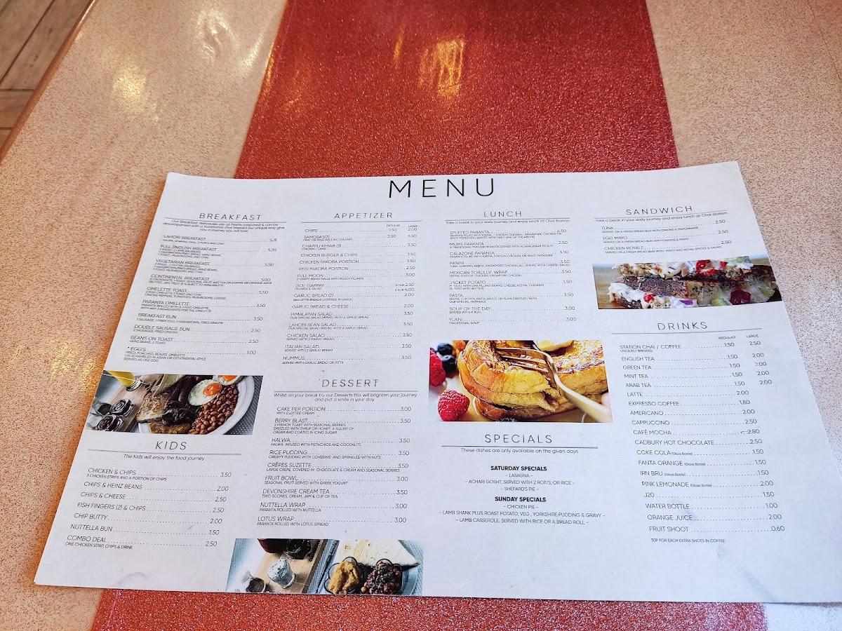 Menu at Chai Station restaurant, Blackburn