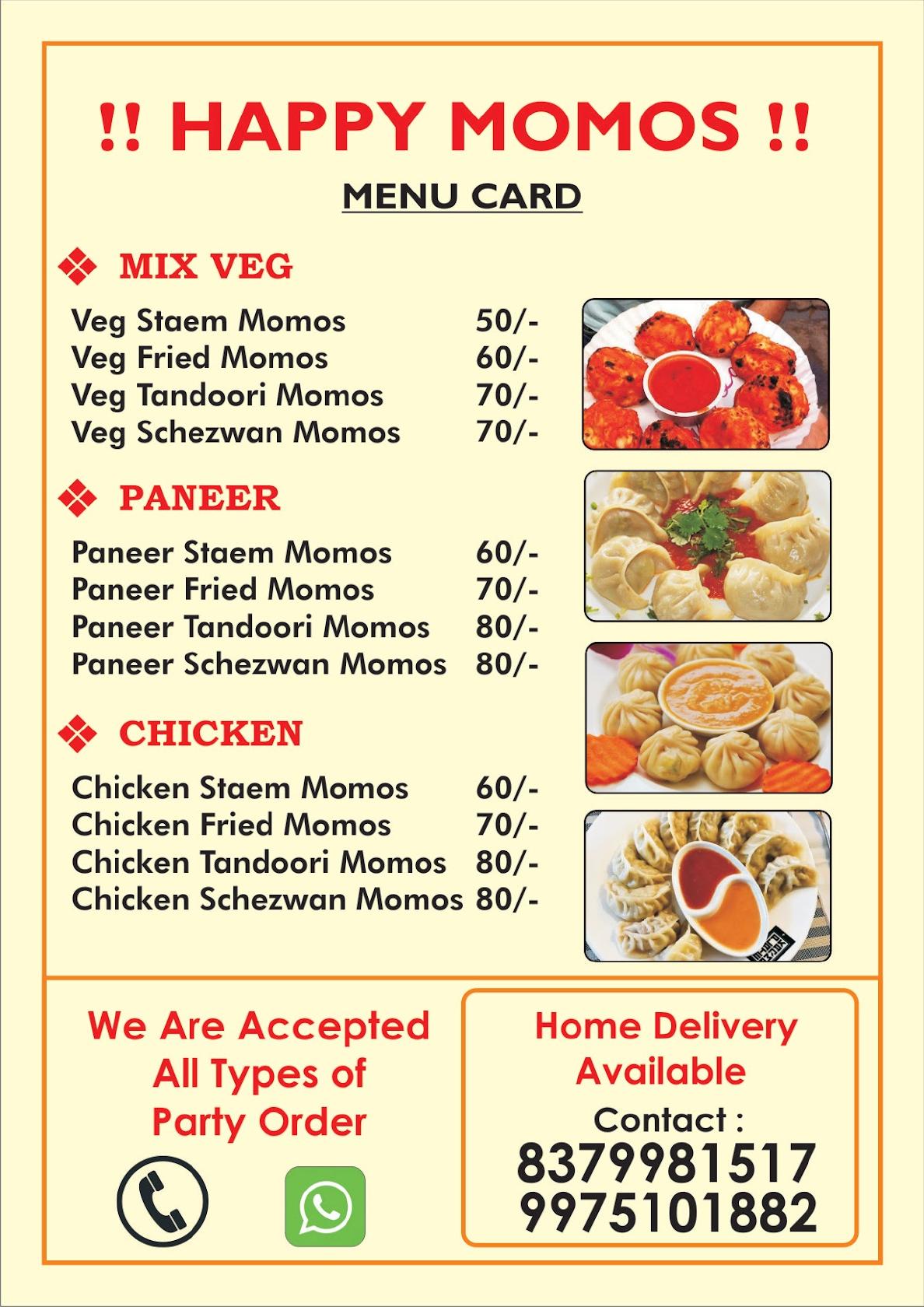 Menu at Happy Momos and Chinese - Dhanori, Pune