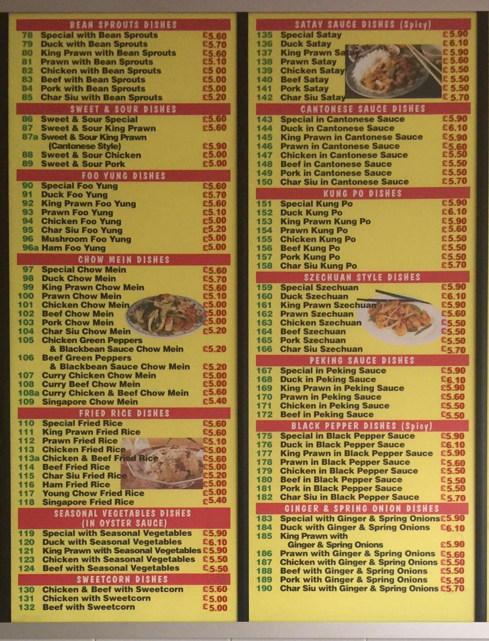 Menu at Pensarn Fish & Chips fast food, Pensarn