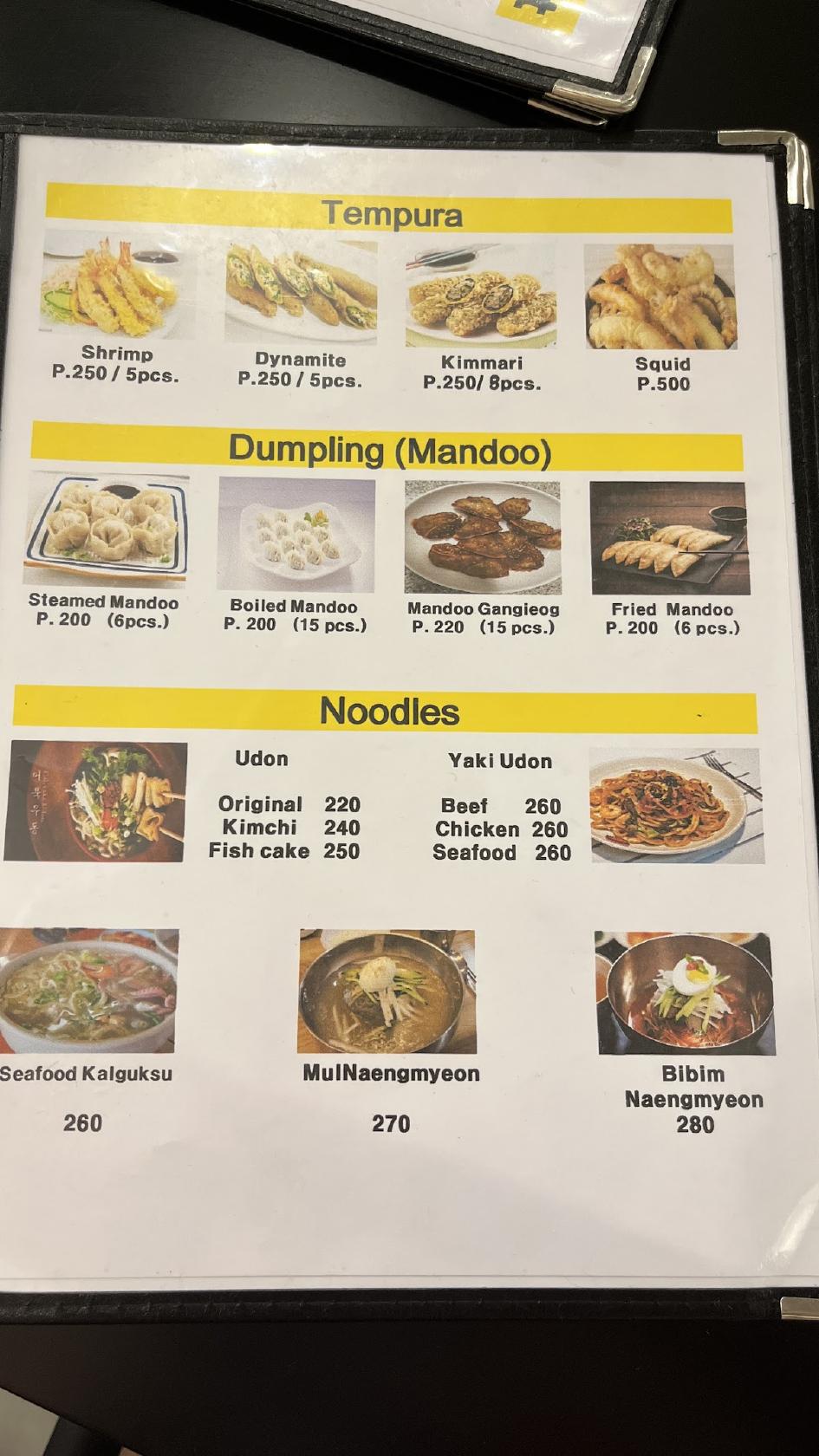 Menu at Salang Restaurant, Pasig