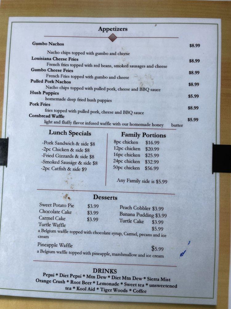 Menu at The Cozzy Corner restaurant, Appleton