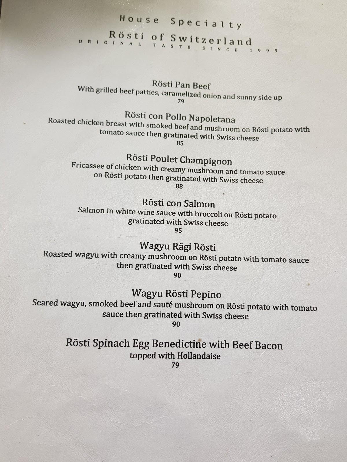 Menu at Waroeng Ethnic restaurant, Bandung