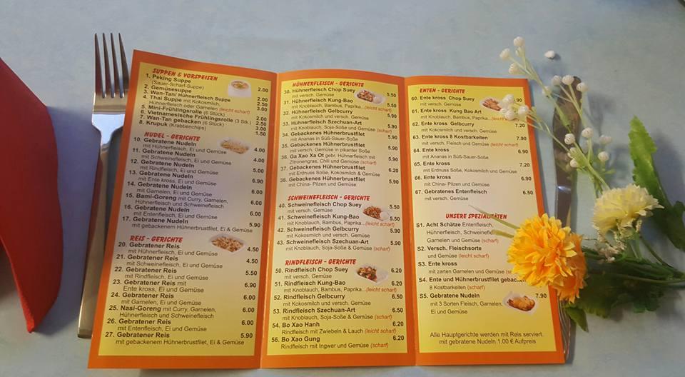 Menu at Asia Fam restaurant, Heiligenhafen