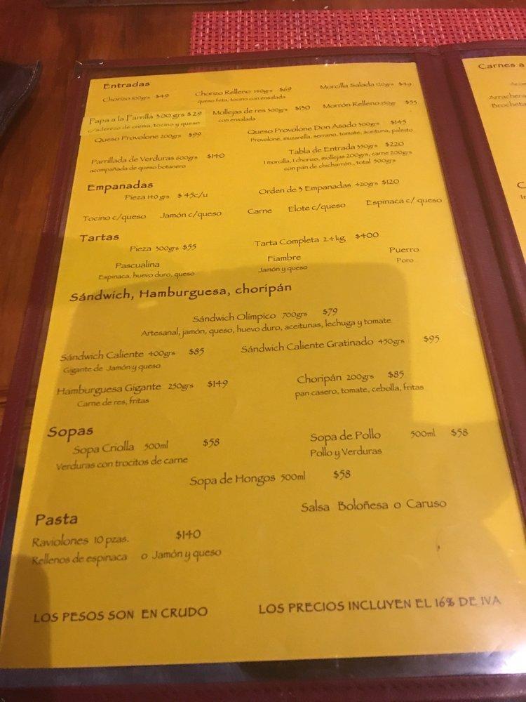 Carta del restaurante Don Asado Rio Lerma, Ciudad del México, Calle Río ...
