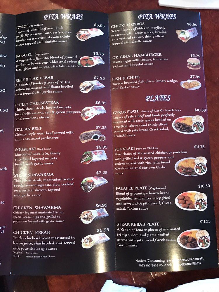 Menu at Greek Pita restaurant, Phoenix, W Happy Valley Rd