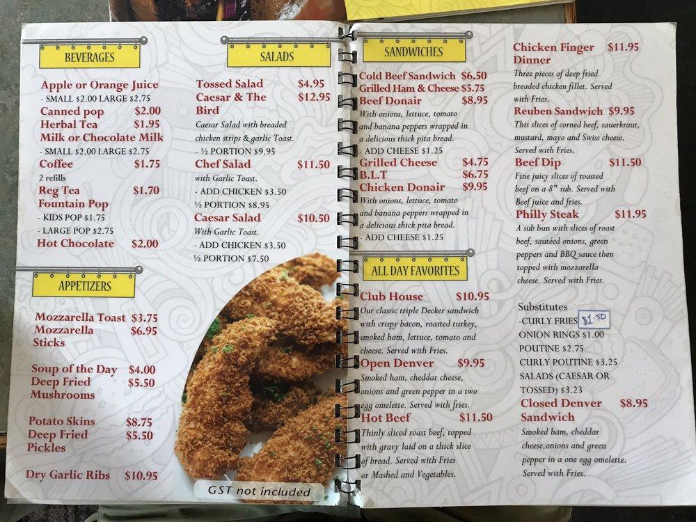 Menu at Max's Drive-in Restaurant, Bashaw