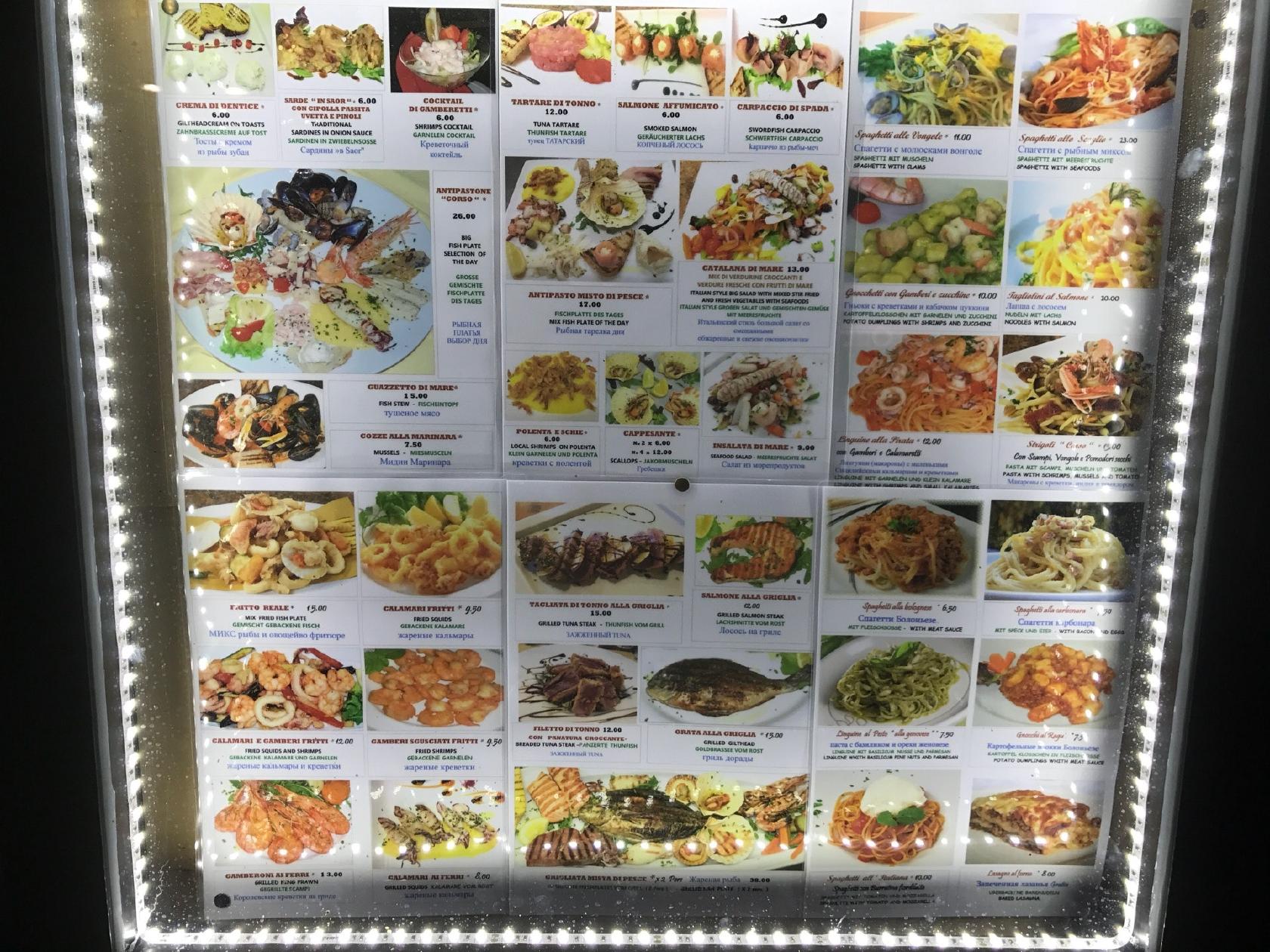 Menu at Pizzeria Ristorante Corso, Jesolo