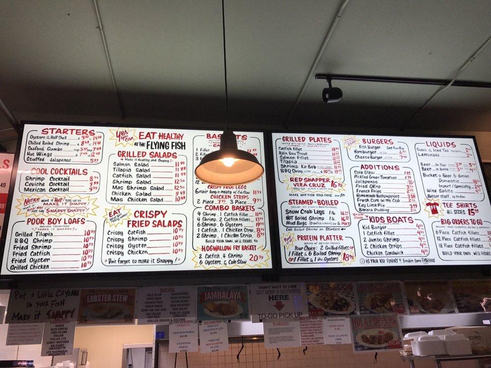 Menu at Flying Fish restaurant, Little Rock, 511 President Clinton Ave