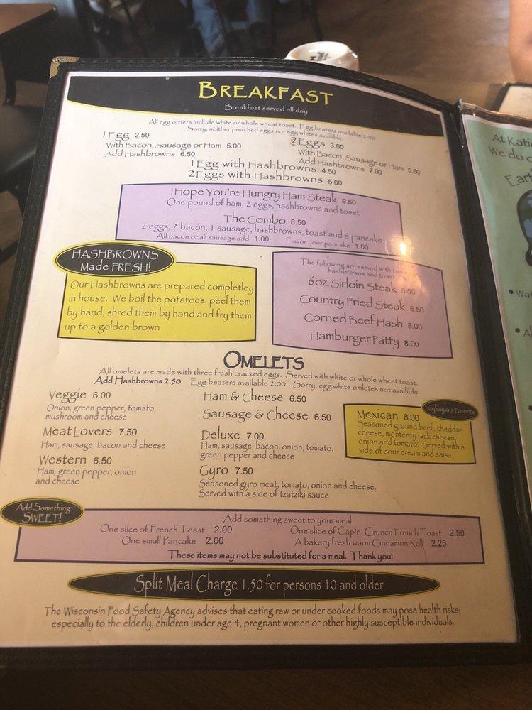 Menu at Katina's Kitchen cafe, Dickeyville