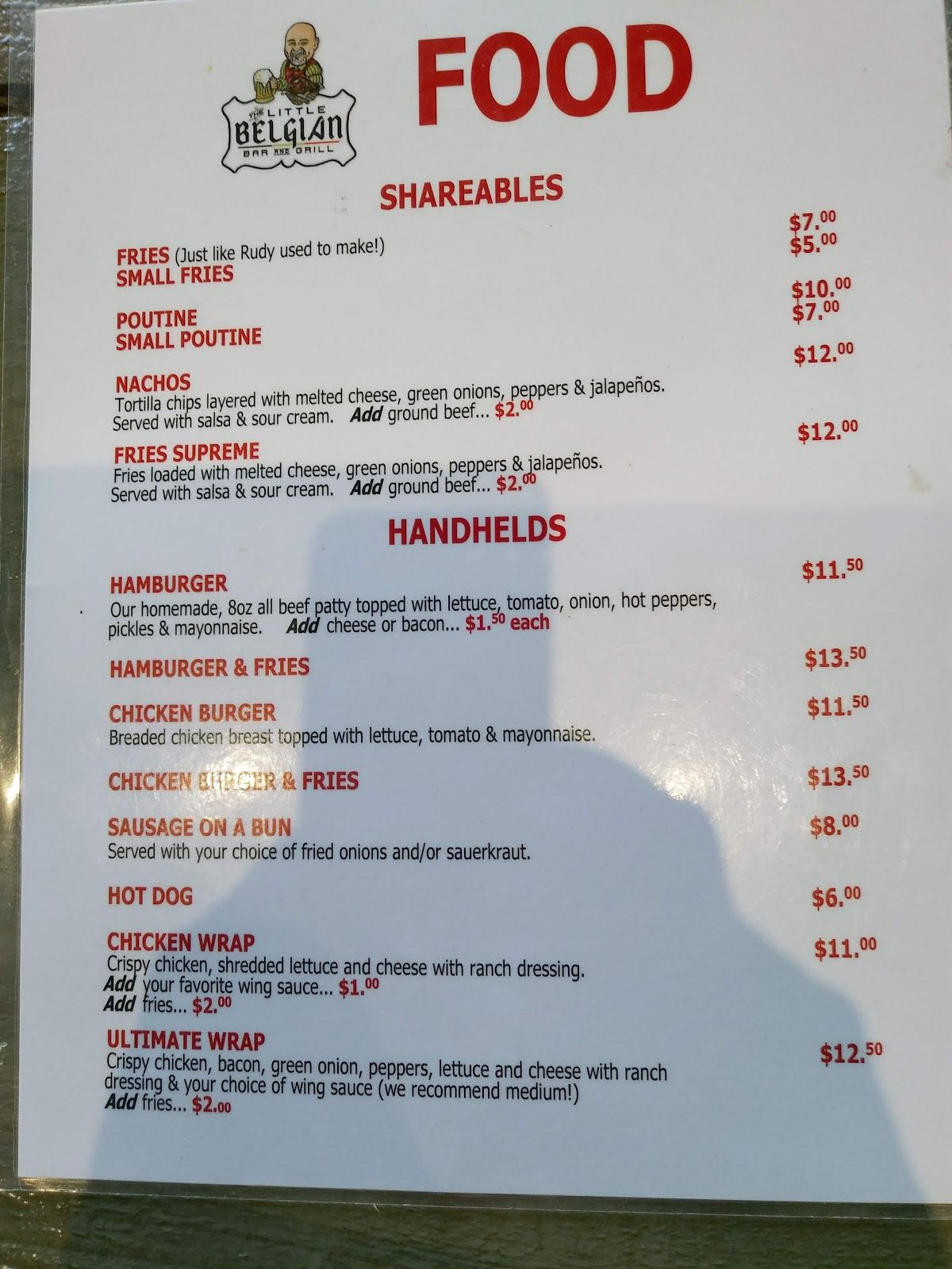 Menu at The Little Belgian pub & bar, Delhi