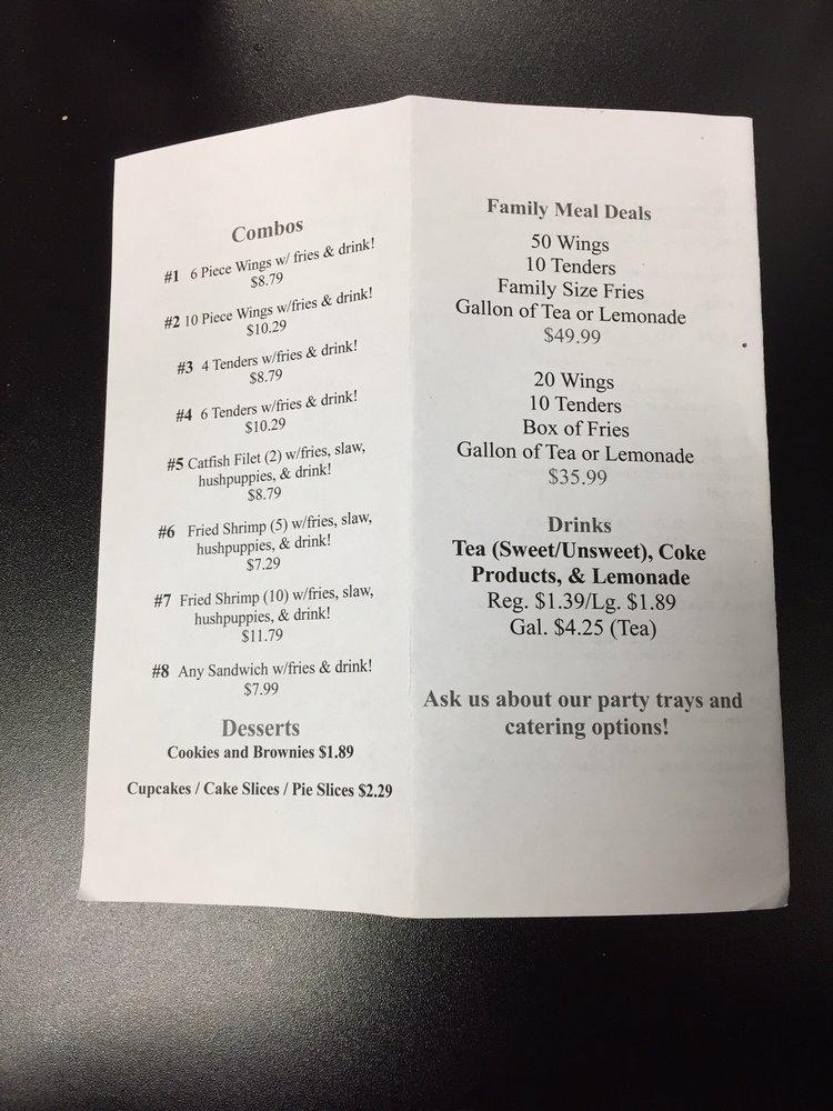 Menu at BonDo's restaurant, McDonough