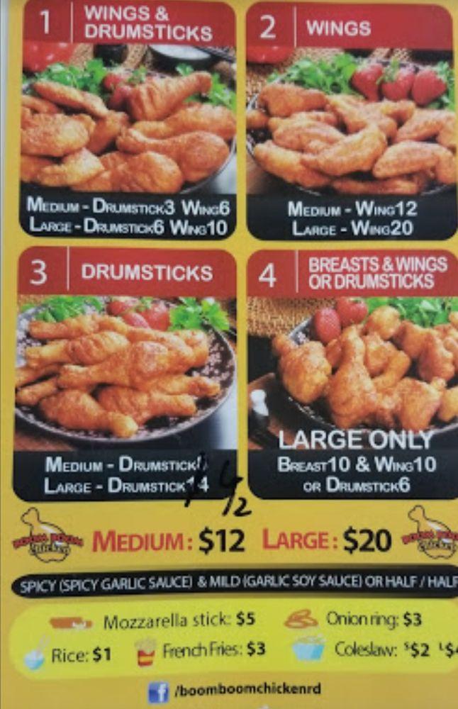 Menu at Boom Boom Chicken restaurant, Rutherford