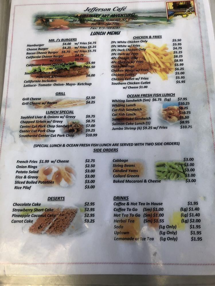 Menu at Jefferson Cafe & Food Market, Montclair