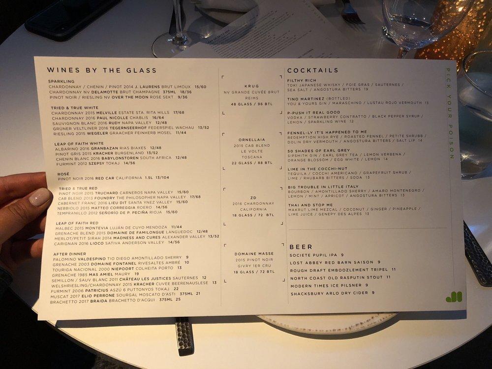 Menu at Juniper & Ivy pub & bar, San Diego