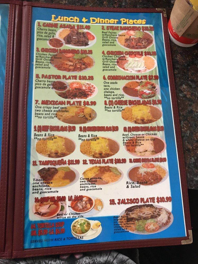 Menu at La palma Mexican restaurant #2, Corpus Christi, 15326 S Padre ...