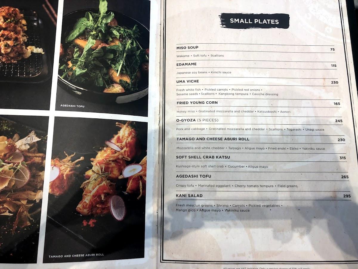 Menu at Ooma restaurant, Muntinlupa, C2FG+PJJ