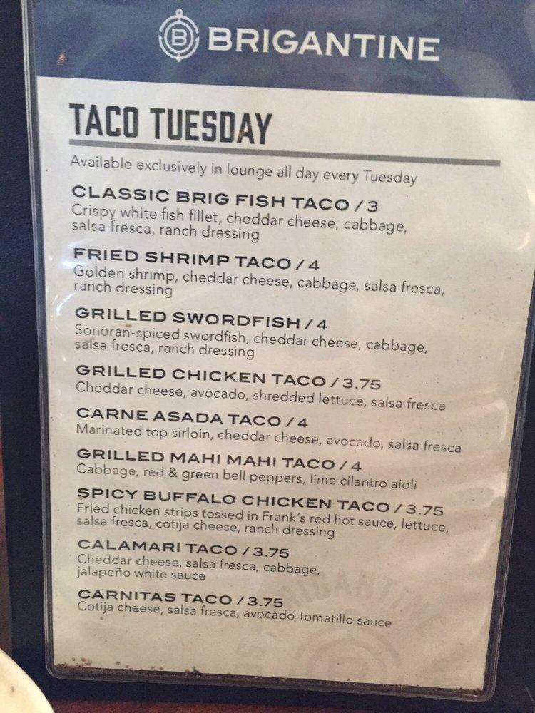 Menu at Brigantine Seafood & Oyster Bar, Del Mar, Camino Del Mar