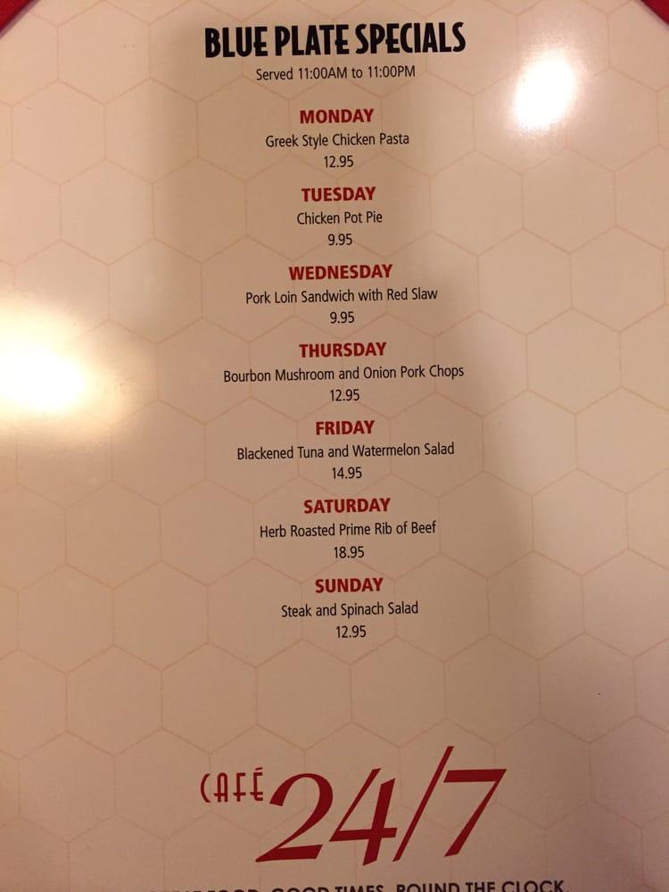 Menu at Cafe at FireKeepers Casino Hotel, Battle Creek