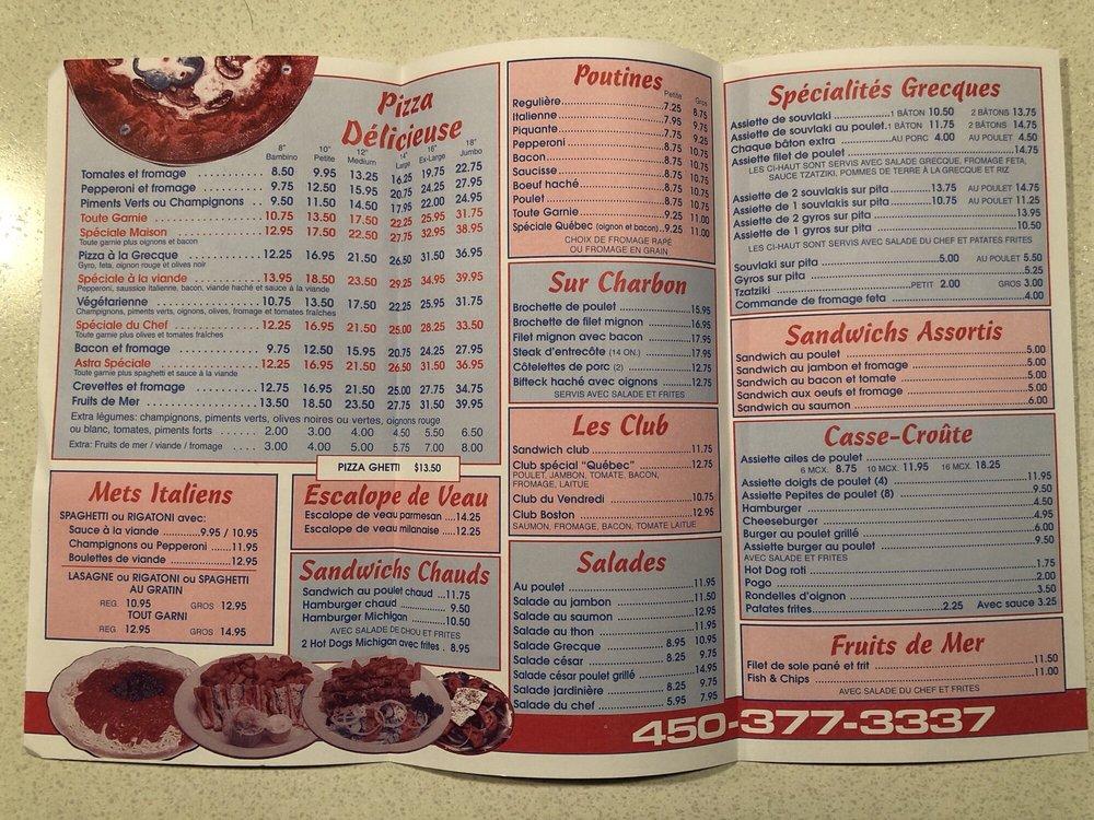 Menu au Québec Pizzeria & Poulet Frit Maniaque, Salaberry-de ...