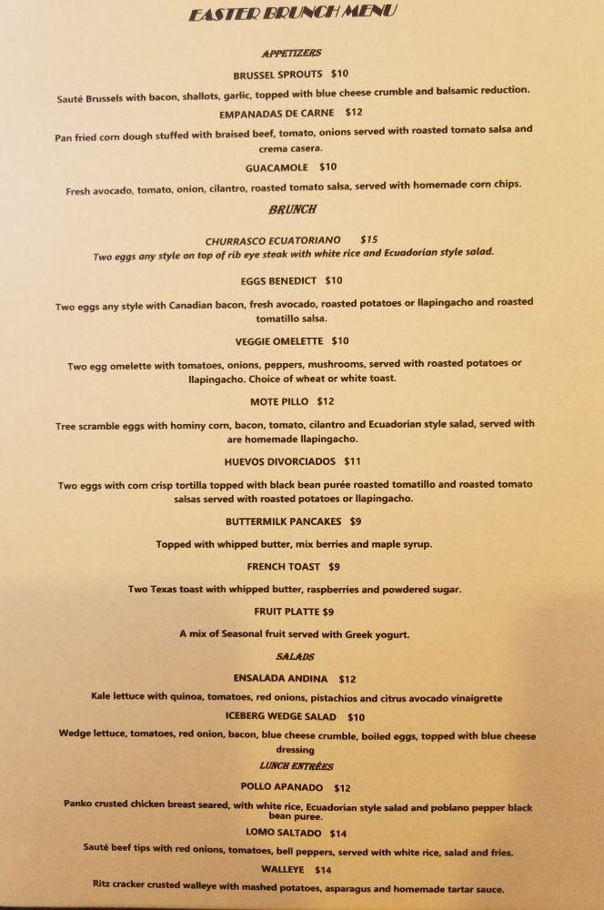Menu at Cahill Bistro restaurant, Edina, Amundson Ave