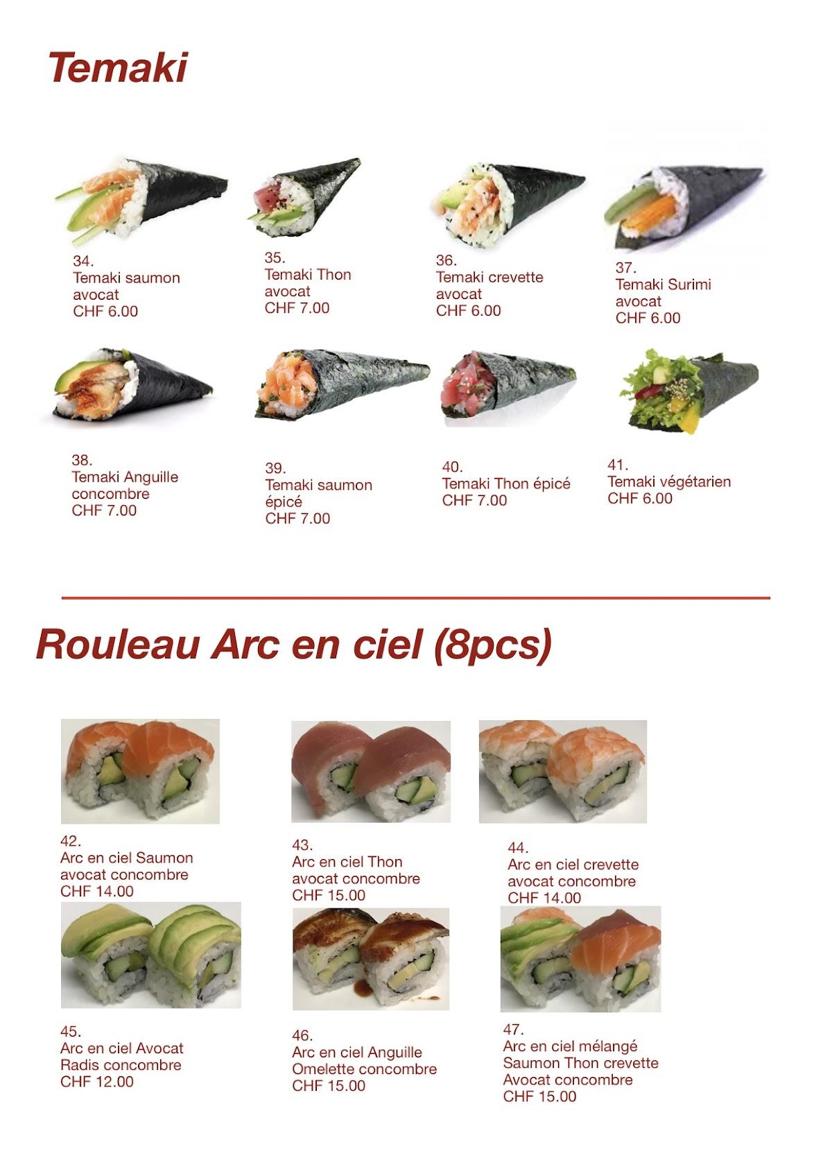 Menu au Hokaido Chailly, Lausanne, Av. de Chailly 19