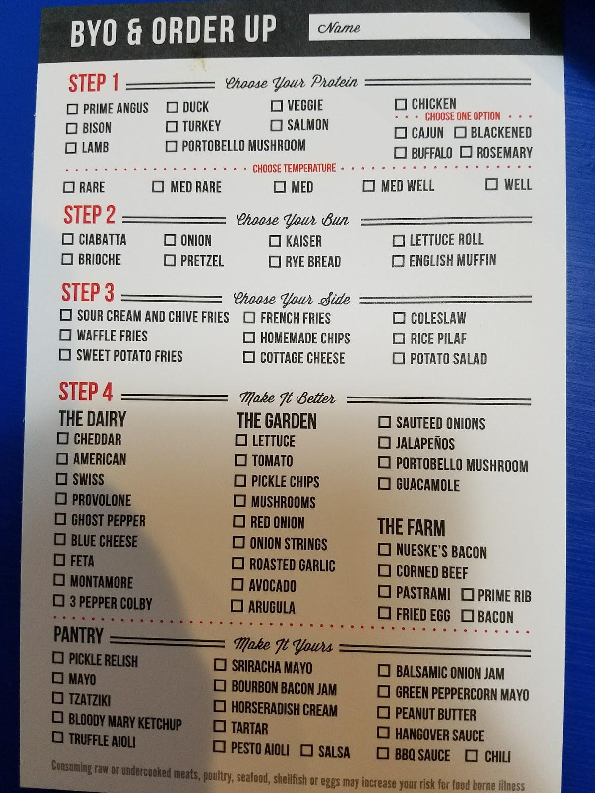 Menu at Point Burger Bar Pewaukee, Waukesha