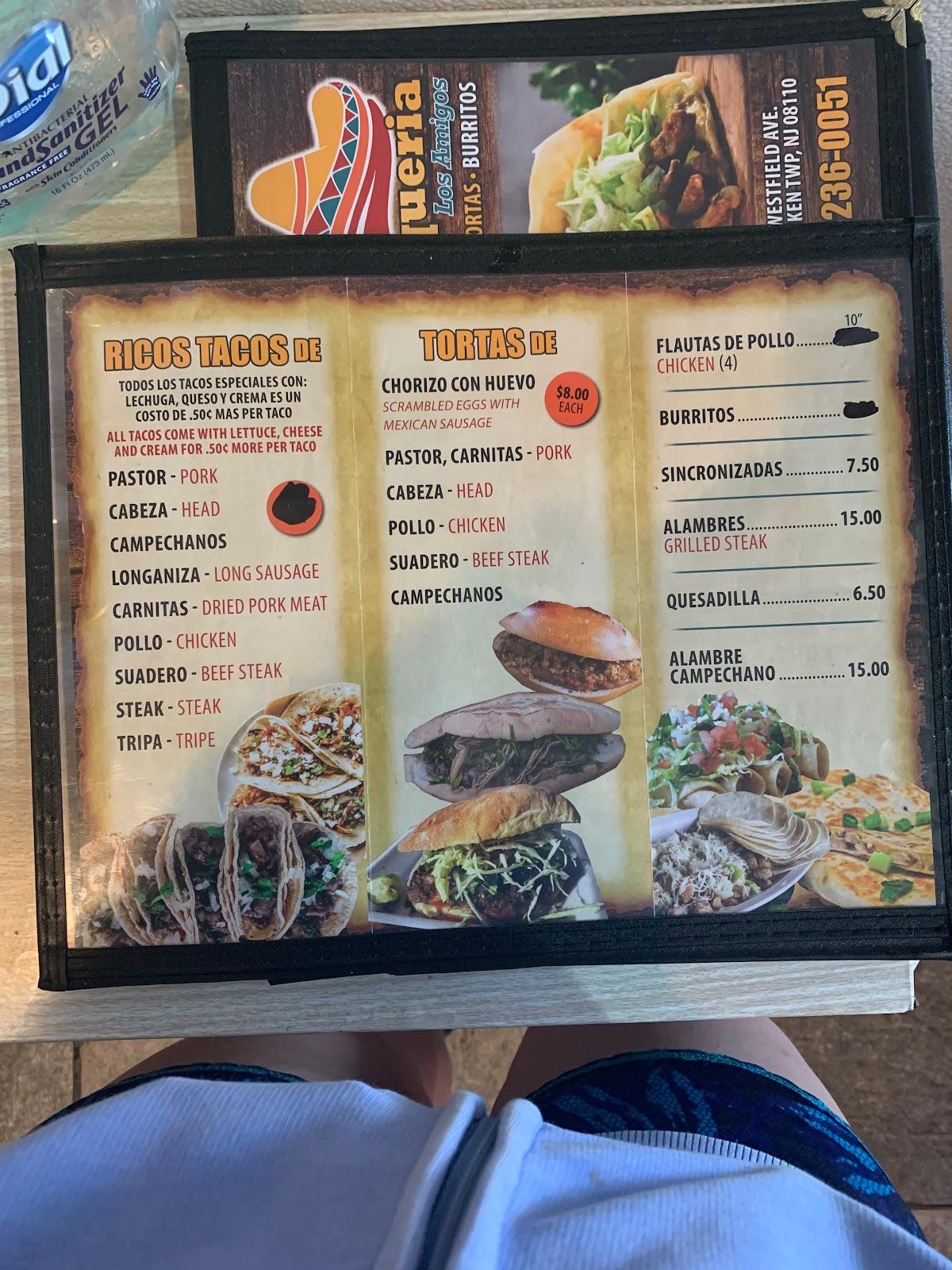 Menu at Tacos Tortas restaurant, Pennsauken Township